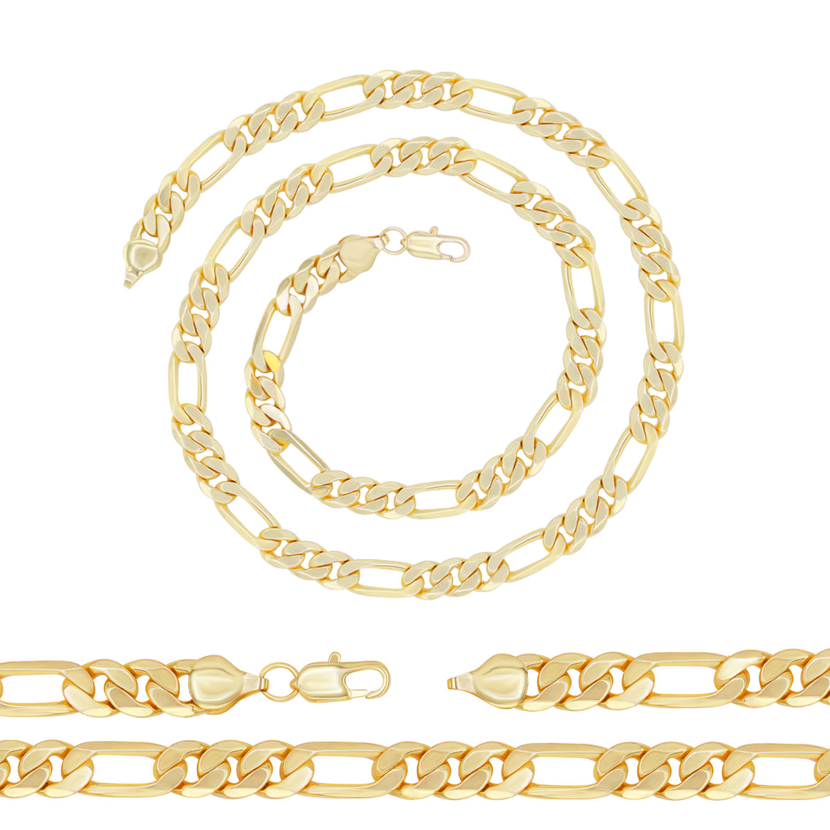 14K Gold Filled Figaro Chain Necklace 24" – JB Jewelry BLVD